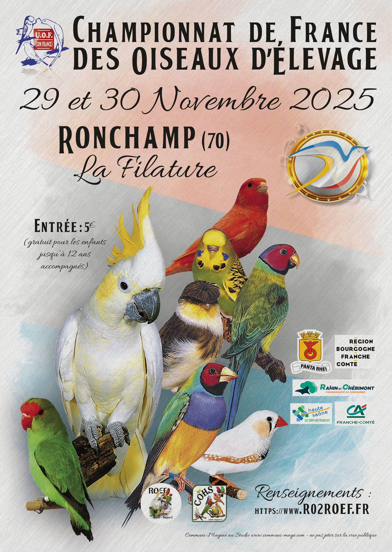 Championnat de France des Oiseaux d’Élevage – Région Ornithologique Est France